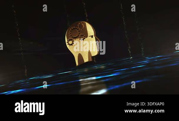 Artificial intelligence Ai head shine symbol on green digital ...