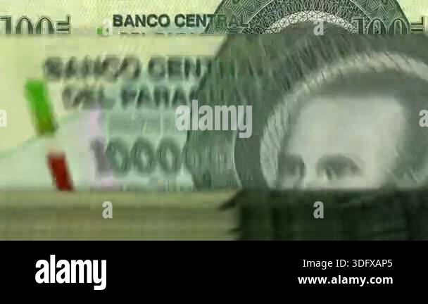 Paraguay guarani Paraguayan money counting machine with banknotes ...