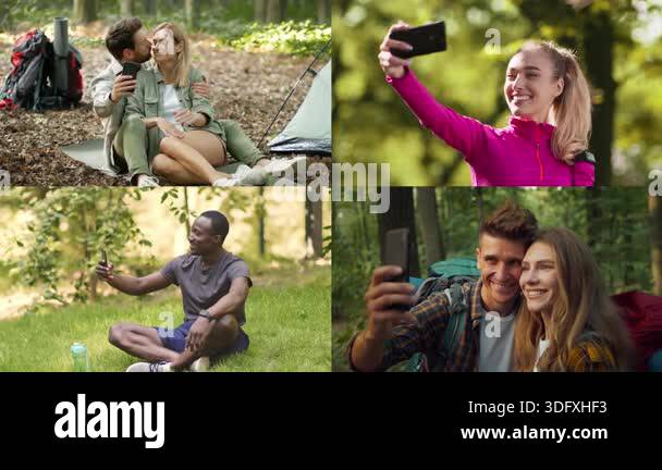 A collection of video clips showing individuals and couples having fun ...