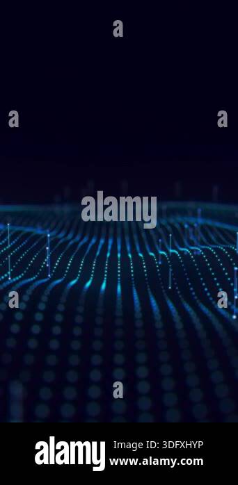 Abstract big data wave animation with data flow. Futuristic information ...