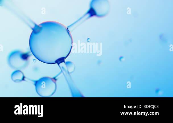 3d glass molecules cosmetics motion background. Collagen serum, essence ...