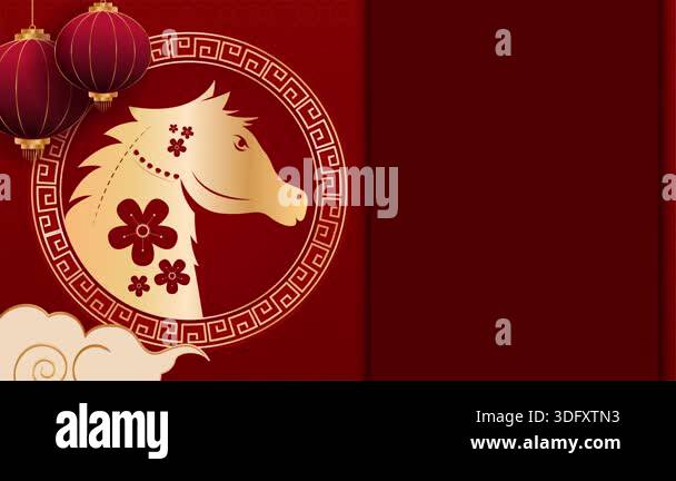 Festive Year of the Horse animation with symbolic horse movement and ...