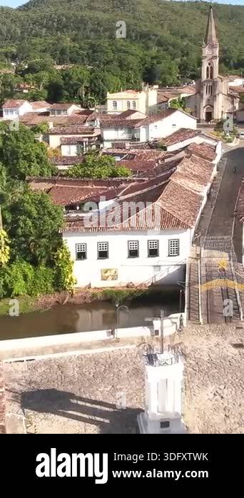 Old buildings in the historic centre in City Of Goias. This is city of ...