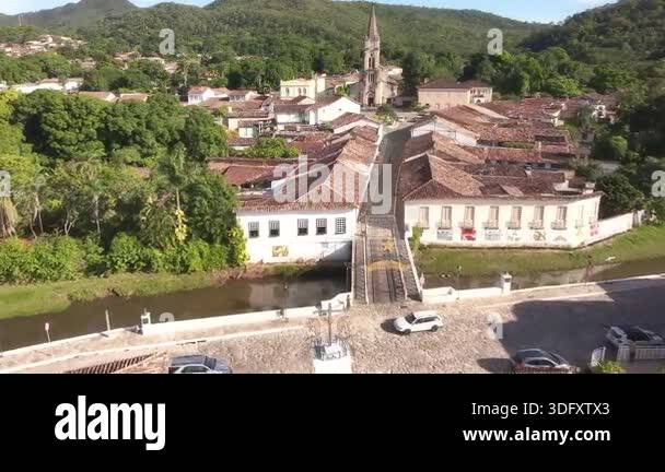 Old buildings in the historic centre in City Of Goias. This is city of ...