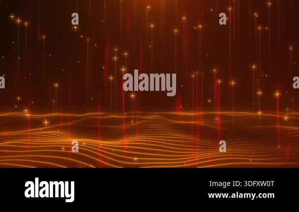 Golden particle waves and lines rising stage background Stock Video ...