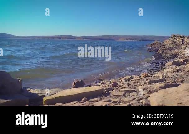 Gorgeous view of the mountain lake on a sunny day. High quality 4k ...