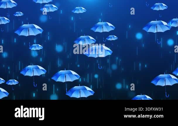 Aesthetic Particle Umbrellas Dancing on Stage Background(After Effects ...