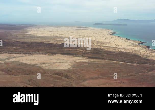 Aerial drone footage of the Corralejo sand dunes in Fuerteventura ...