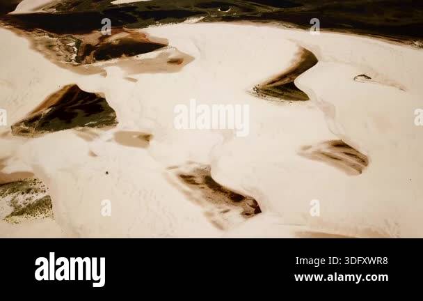 Lencois Maranhenses National Park drone view of dunes and lagoons ...