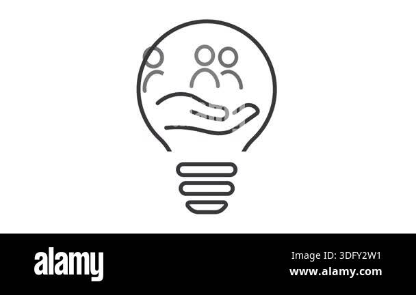 Creative group of people in a light bulb symbol of innovation Stock ...