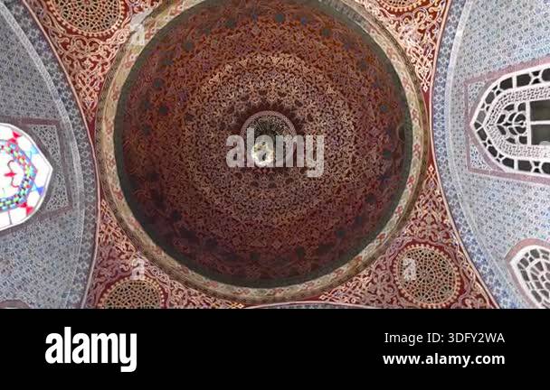 Istanbul, Turkey, August 1, 2025. Intricate ottoman dome at topkapi ...