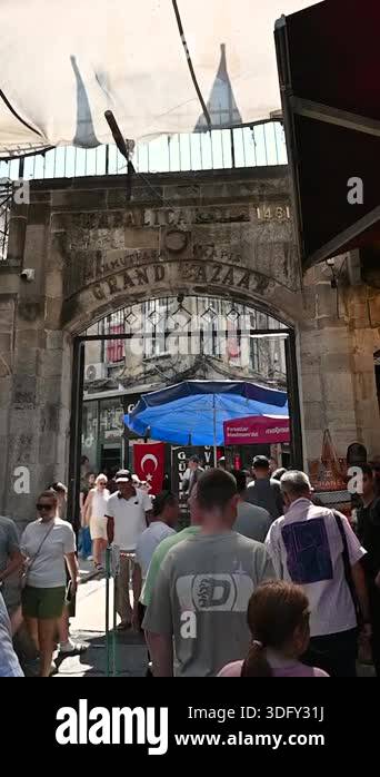 Istanbul,turkey,august 4, 2025. Crowd of tourists and local people ...