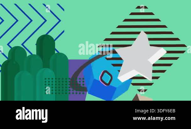 Geometrical graphic retro theme background animation with place for ...