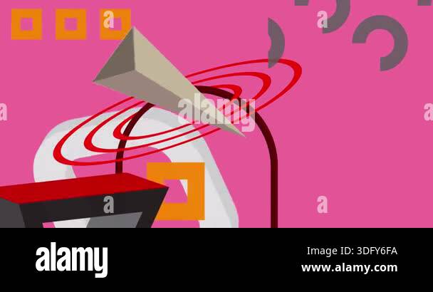 Geometrical graphic retro theme background animation with place for ...
