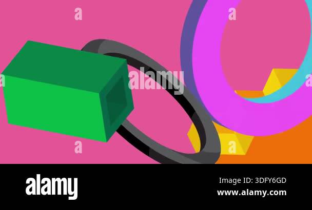 Geometrical graphic retro theme background animation with place for ...