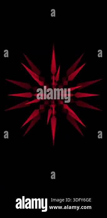 Abstract red light animation spinning with a black vertical screen ...