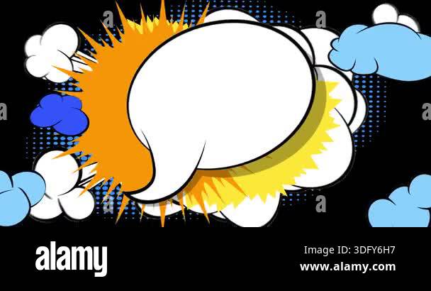 Cartoon blank speech bubble, comic book video. Retro comics pop art ...