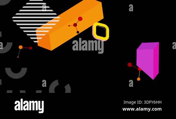 Geometrical graphic retro theme background animation with place for ...