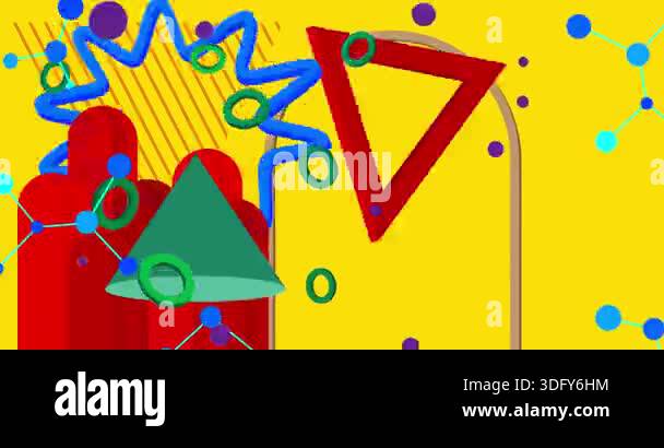 Geometrical graphic retro theme background animation with place for ...