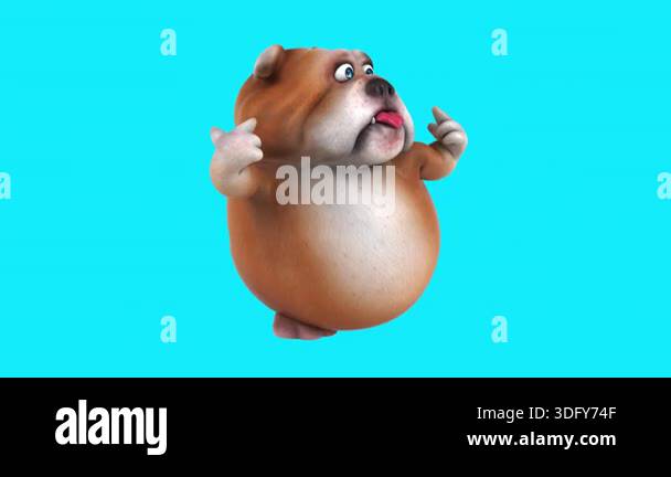 Fun 3D cartoon dog dancing against blue background Stock Video Footage ...