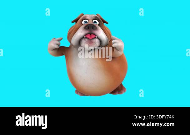 Fun 3D cartoon dog dancing against blue background Stock Video Footage ...