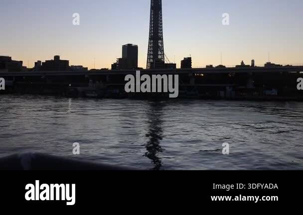 Tokyo, Japan- 17 Dec 2025: Silhouette of Tokyo SkyTree during the ...