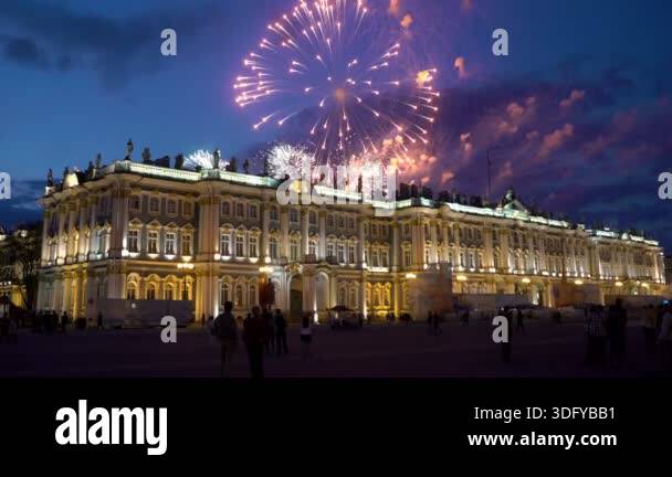 Beautiful fireworks at the sky Stock Video Footage - Alamy
