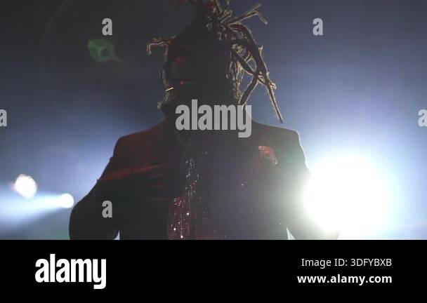 YAROSLAVL - JULY 1: Singer Benji Webbe of Skindred during performance ...
