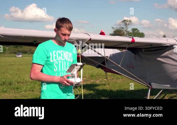 Remote control of a drone in hand of a man Stock Video Footage - Alamy