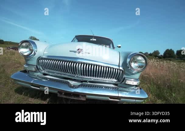 Retro car outside, beholder shot Stock Video Footage - Alamy