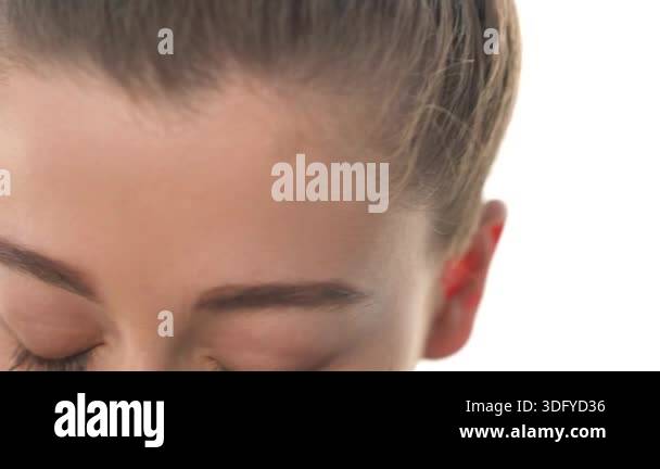 beautiful female eyes isolated on white Stock Video Footage - Alamy