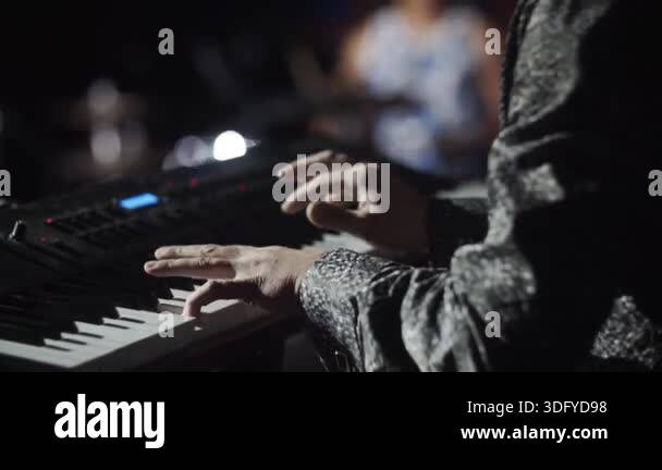 keyboards player on stage during concert Stock Video Footage - Alamy