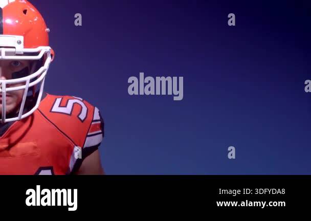 American football player half portrait Stock Video Footage - Alamy