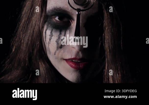 Halloween scary horror woman casting a spell Stock Video Footage - Alamy