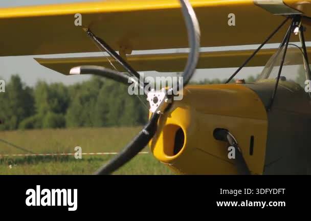 propeller of an old airplane, summer sun Stock Video Footage - Alamy