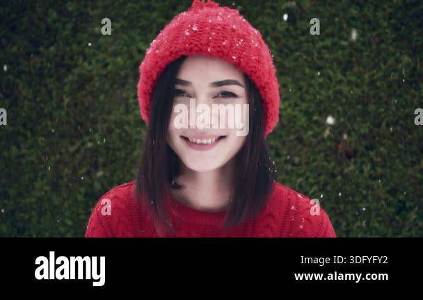 A beautiful girl in winter, reverse speed Stock Video Footage - Alamy