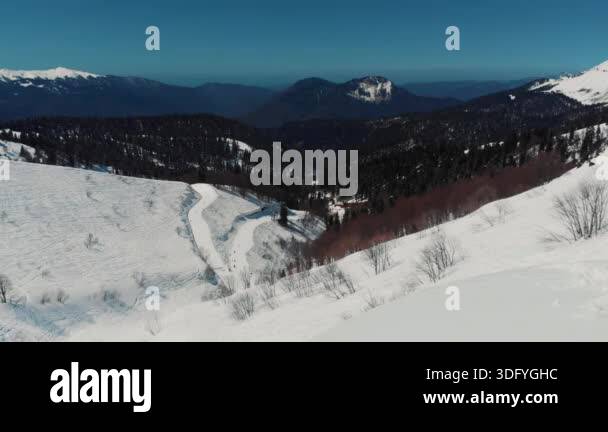 Snowy winter forest top view Stock Video Footage - Alamy