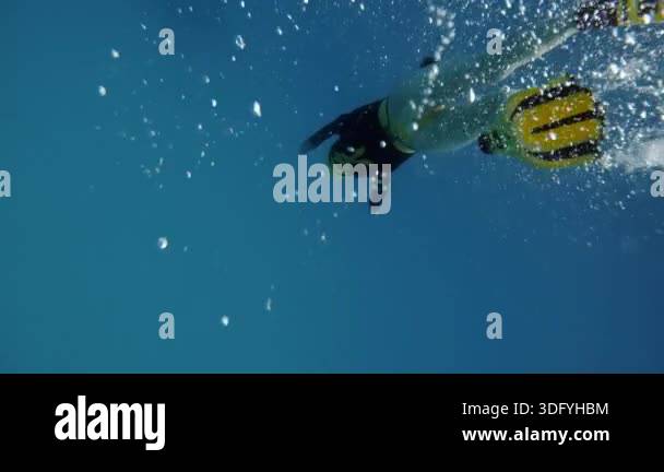 A girl free diving in the red sea Stock Video Footage - Alamy