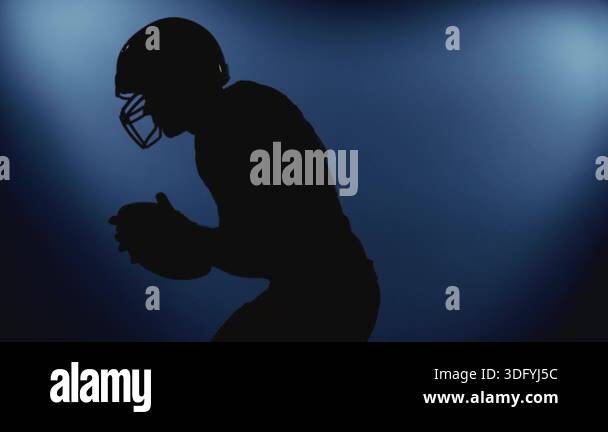 Silhouette of professional male American football player in helmet ...
