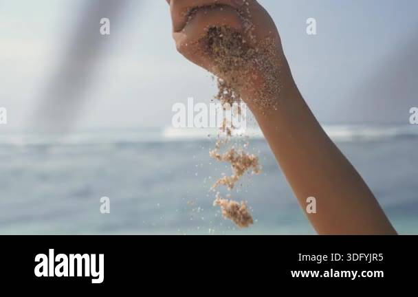 Time is running like sand through your fingers. Time, travel concept ...