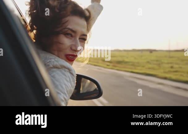 Stylish brunette smiling to the camera. Portrait of young pretty asian ...