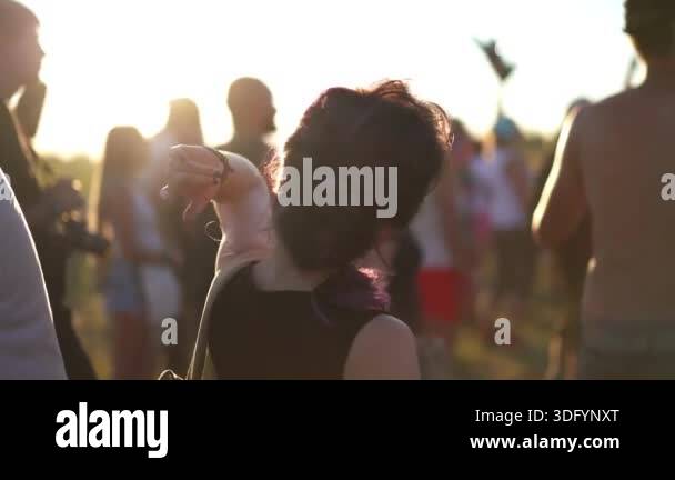 Music fans enjoying summer gig. Concept of youth culture and ...