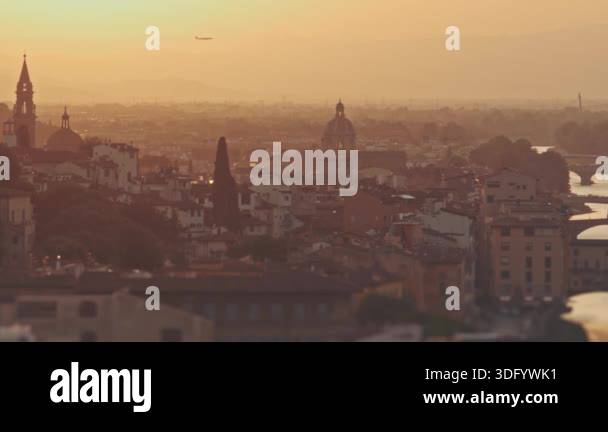 Sunny day or golden sunset in ancient European city. Travel to Italian ...