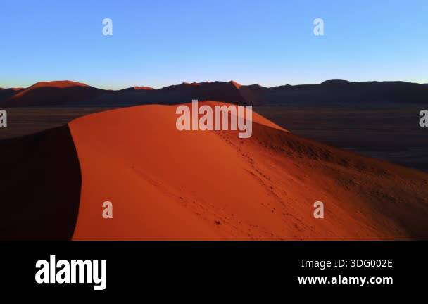 Aerial view of dazzling colourful dune in african desert. Magnificent ...