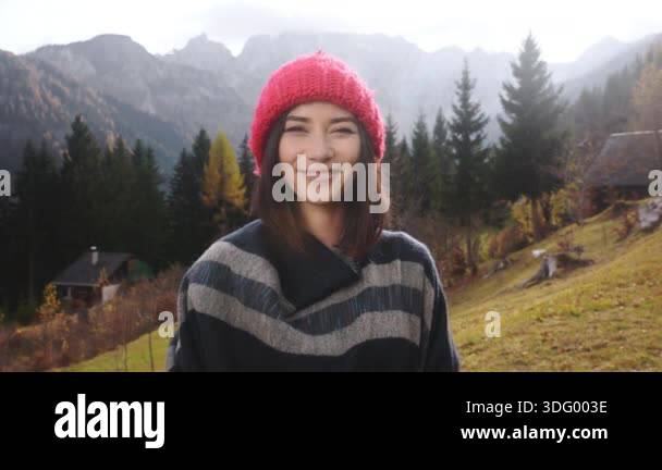 Concept of self isolation solo activity. Portrait of joyful young ...