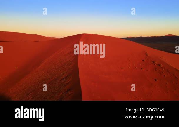 Aerial view of dazzling colourful dune in african desert. Magnificent ...