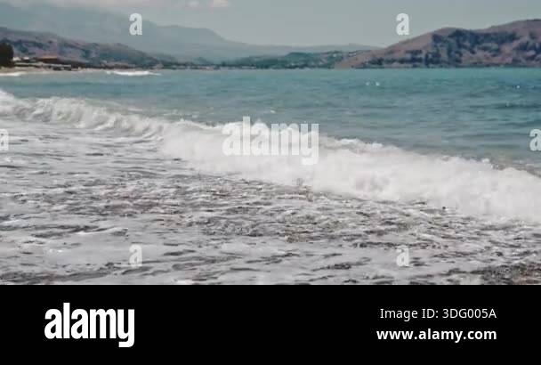 Dark gloomy waves of cold north sea. Arctic cruise to Nothern side ...