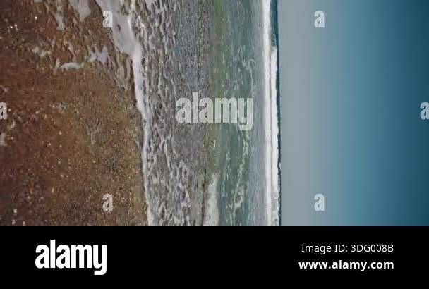 Dark gloomy waves of cold north sea. Arctic cruise to Nothern side ...