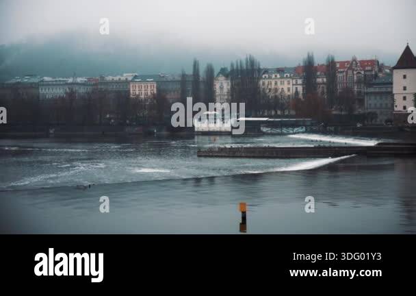 Panorama of magnifficent european town during christmas holiday season ...