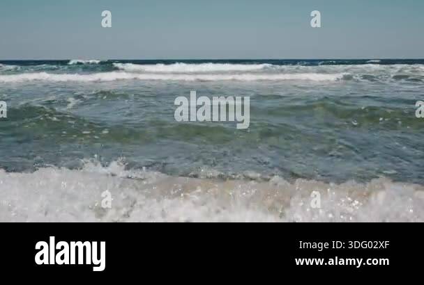 Dark gloomy waves of cold north sea. Arctic cruise to Nothern side ...